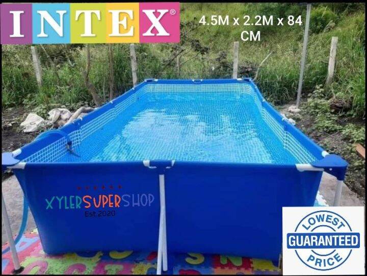INTEX 4.5 METERS RECTANGULAR STEEL FRAME POOL | Lazada PH