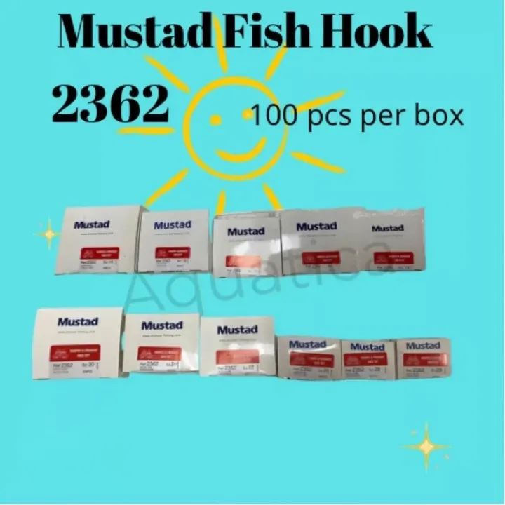 Mustad fish hook 2362 whitepcs per box | Lazada PH