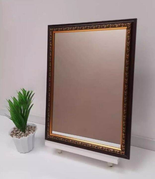 Cermin dinding tempel | Kaca cermin rias bingkai ukir 40 x 30 | Lazada ...