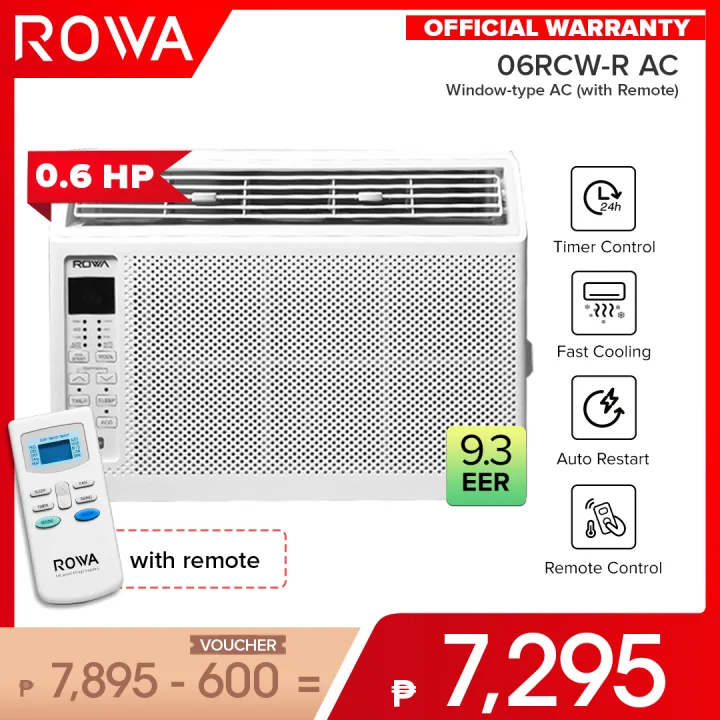 Rowa 0.6 aircond | window type with remote control | Lazada PH