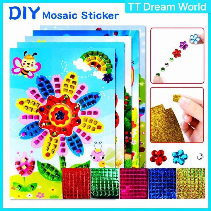 Children DIY Mosaic Diamond Sticker Art And Craft Handcraft For Kids ...