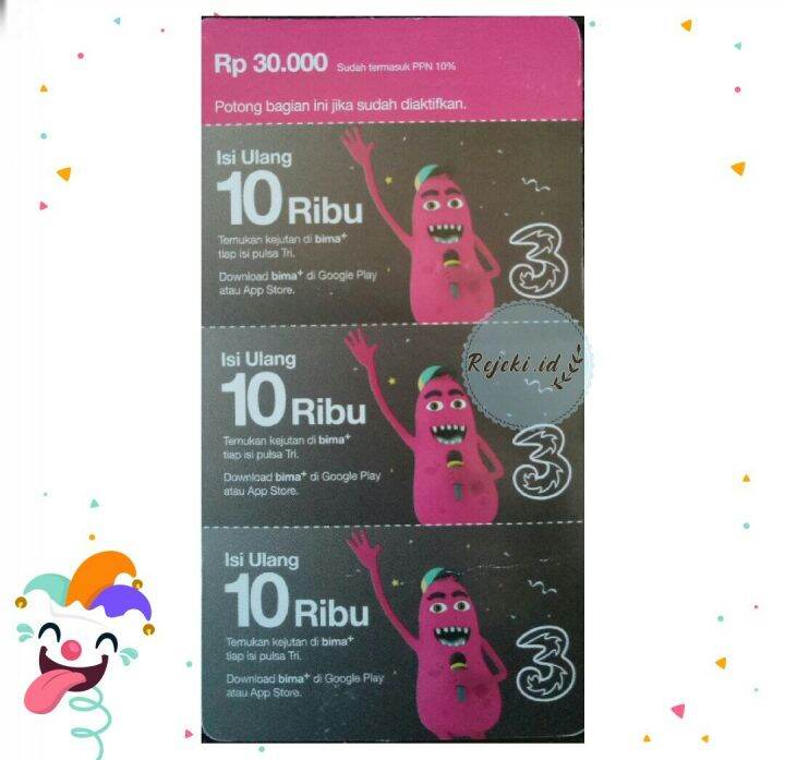 TRI PULSA 30 RIBU / VOUCHER FISIK | Lazada Indonesia