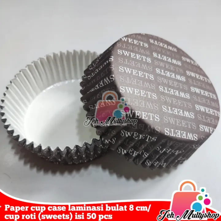 Paper cup case laminasi bulat 8 cm/ cup roti (sweets) isi 50 pcs ...