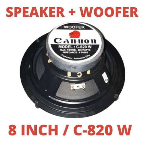 Speker cannon 8 inch woofer C - 820W 200 watt | Lazada Indonesia