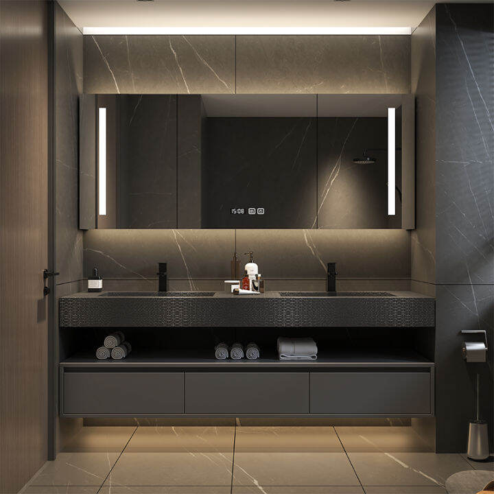 Accessible Luxury Stone Plate Whole Washbin Bathroom Cabinet Modern ...