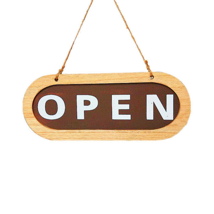Business Open Closed Sign Wood Open Closed Hanging Sign 2 Sided ...