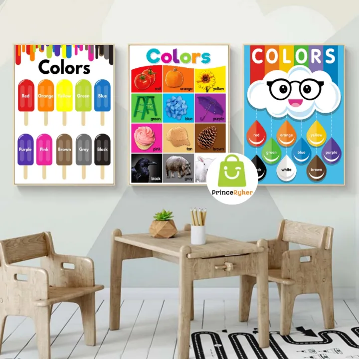 COLORS A4 Size Laminated Educational Preschool Poster, Kids Learning ...