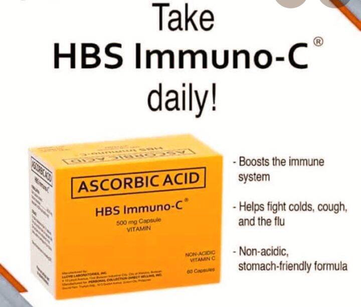 Ascorbic Acid HBS Immuno-c 500mg 60 capsule (Personal Collection) | Lazada PH