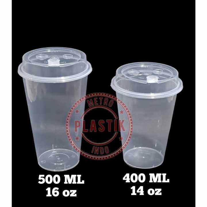 Injection PP Cup 380ml 400ml 500ml Isi 25pcs / Cup 12oz 14oz 16oz ...