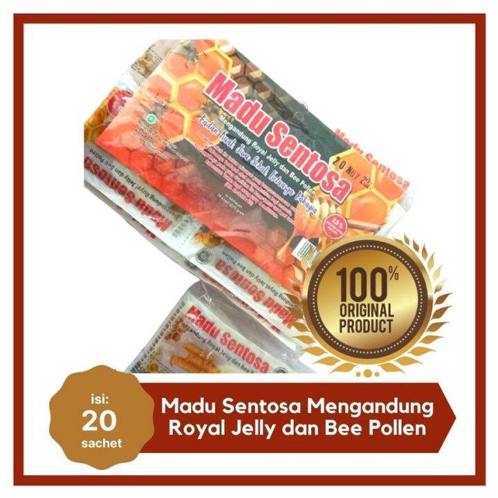 Madu Super Sentosa Mengandung Royal Jelly dan Bee Pollen 1 Pack isi 20 ...