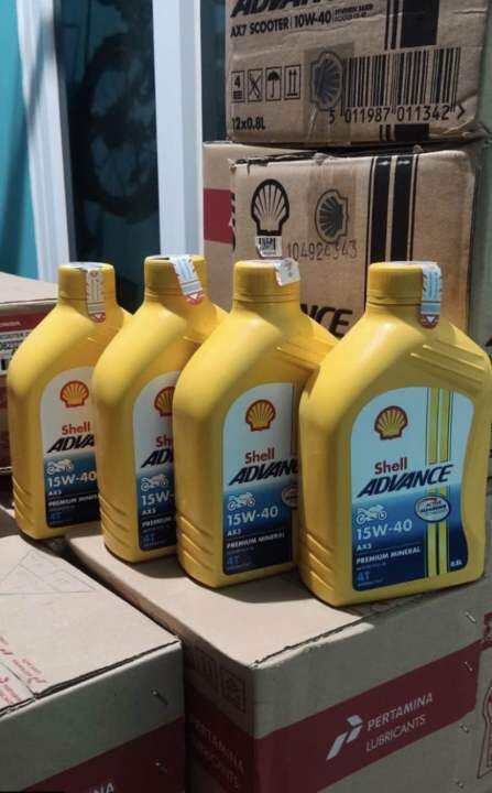 SHELL AX5 4T 0.8L 15W-40 #ANTI REMBES 1 DUS ISI 12 BOTOL | Lazada Indonesia