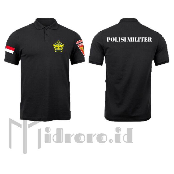 kaos lakos kerah polisi militer angkatan udara POMAU terbaru sablon dtf digital transfer film ...