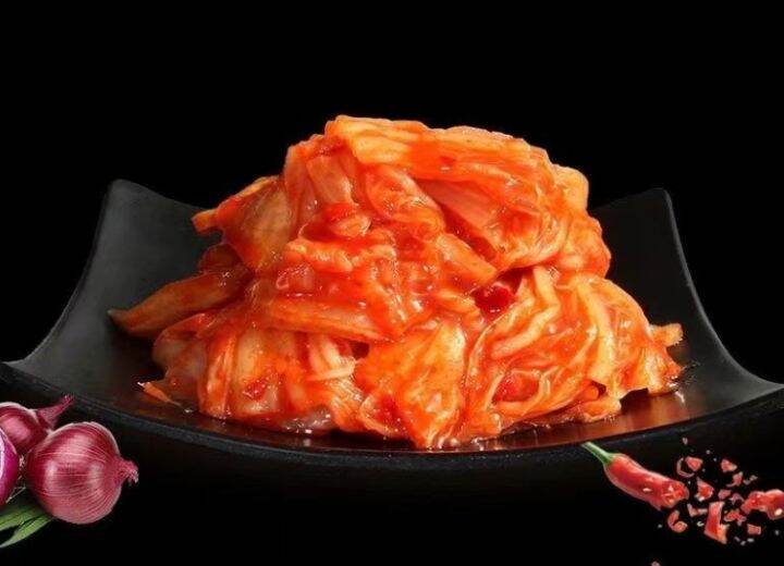Spicy Chinese Cabbage 500g Low Fat Sliced Kimchi Bags for Dishes 辣白菜 ...