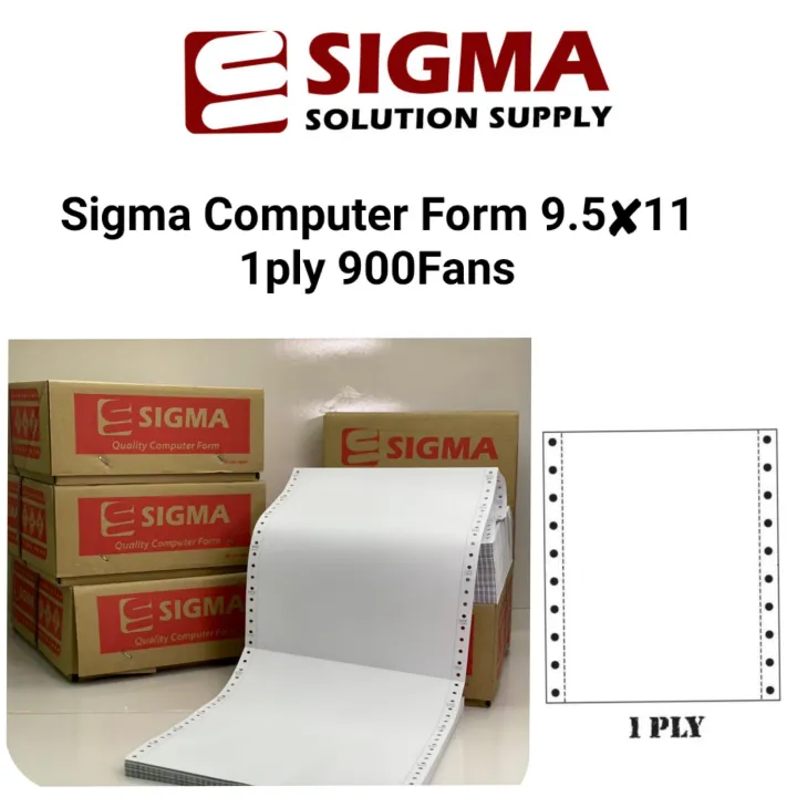 Sigma Computer Form 1Ply 900Fans 9.5* 11 #1py | Lazada