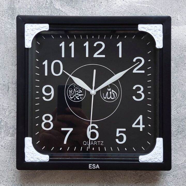 Jam Dinding Esa Arab Kaligrafi Islami Muslim Minimalis Mesin Sweep ...