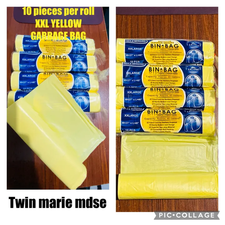 TRASH BAG YELLOW (10 pieces per roll) XXL (1roll) CALYPSO BRAND YELLOW ...