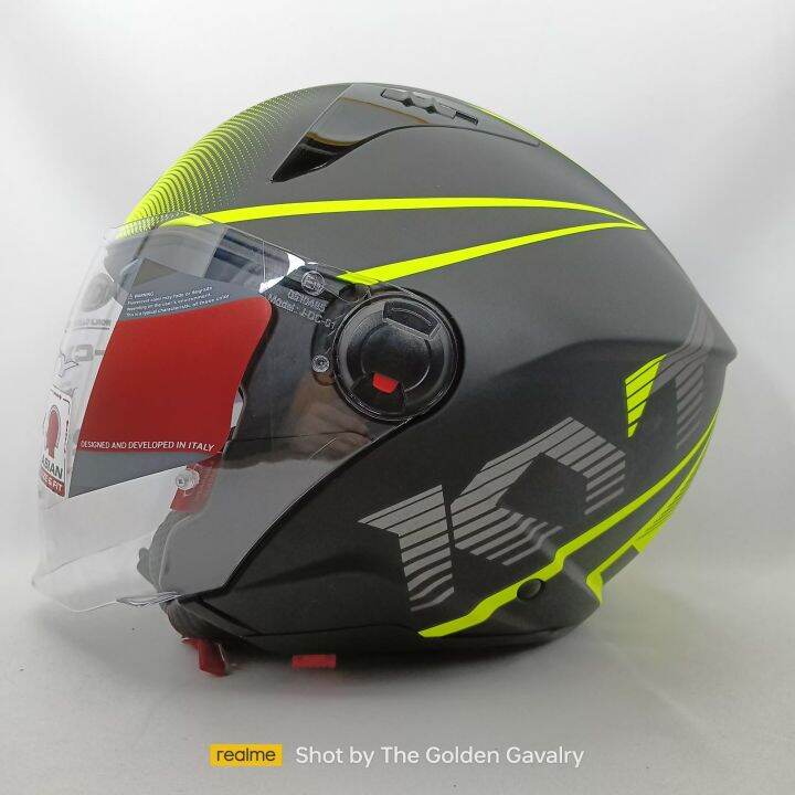 KYT D-CITY MATT YELLOW Open Face Helmet | Lazada