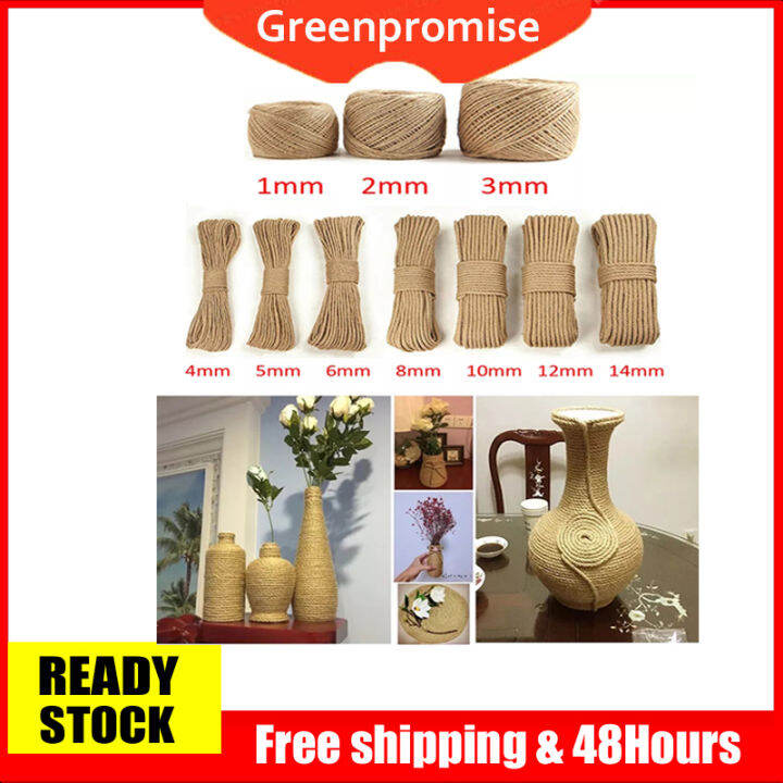 Natural Hessian Jute Twine Rope Cord Strings For DIY (Diameter from 1MM ...