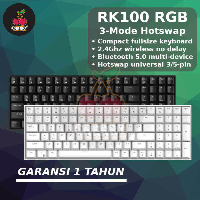 Royal Kludge RK100 RGB Compact 96% Mechanical Keyboard Wireless ...