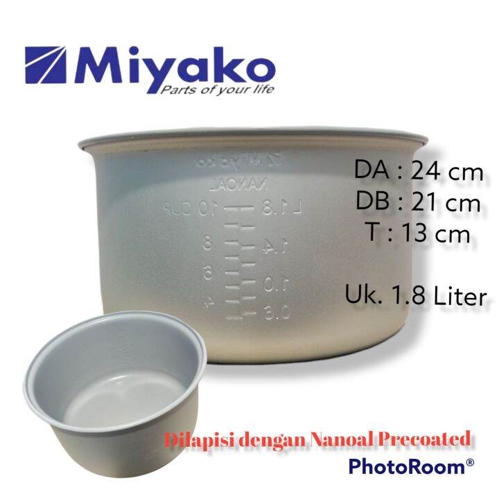 Panci Rice Cooker Miyako Nanoal Precoated ( 1,8L/ T13cm ) - ORIGINAL ...