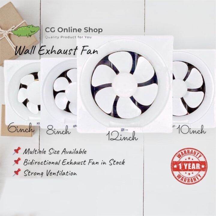 [Ready Stock] PVC Wall Exhaust Fan 6/8/10/12Inch Ventilation Fan ...
