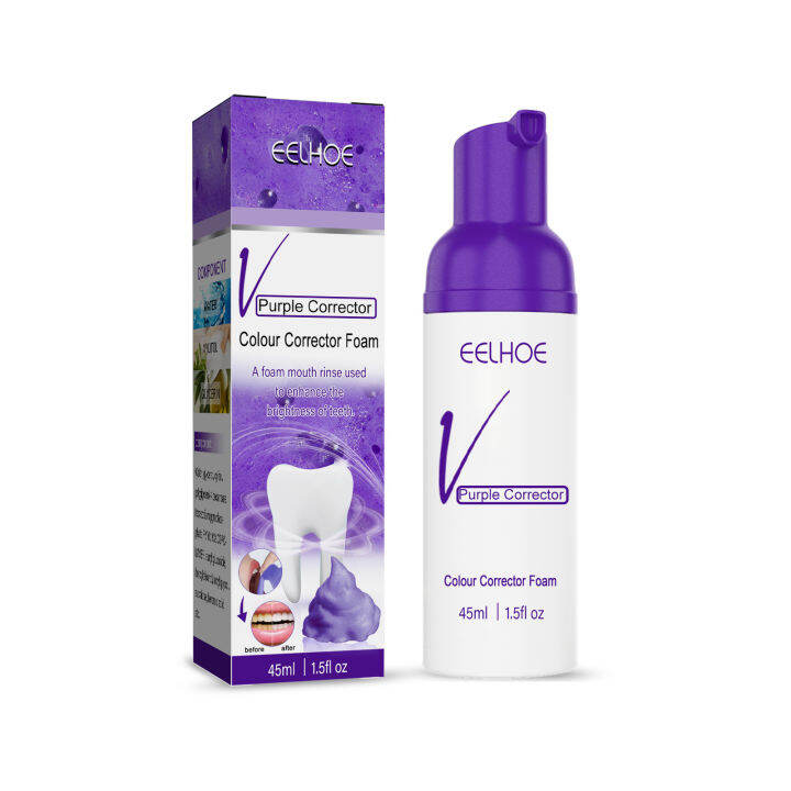 EELHOE Purple Whitening Toothpaste Tooth Color Corrector Enamel Care ...