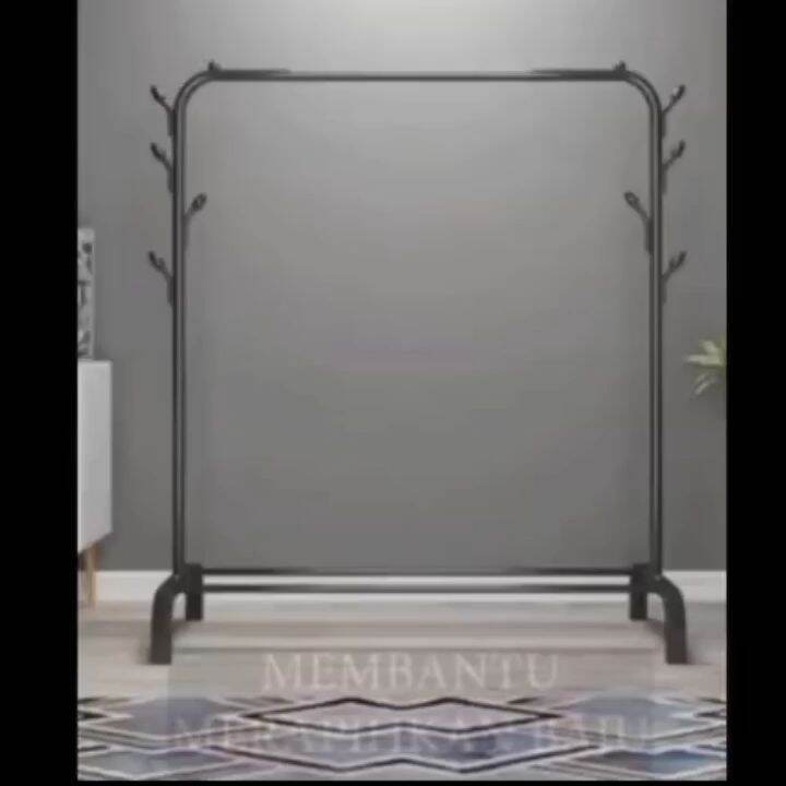 IMCOME Stand Hanger Rak Gantungan Baju Pakaian Dan Topi Portable Double ...