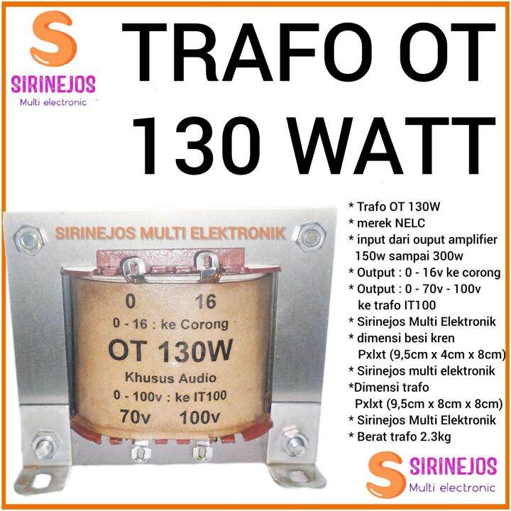 TRAFO OT 130W MEREK NELC MURNI TEMBAGA TRAVO OTE TRAFO AMPLI TOA POWER ...