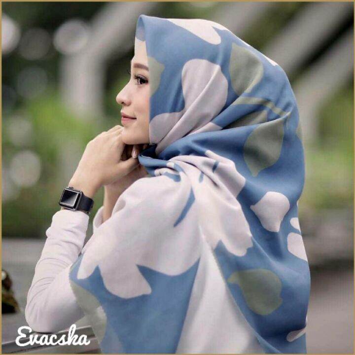 Jilbab Segi empat Motif Terbaru 2023 Kerudung Segi empat Motif Mewah ...