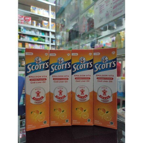 Scots emulsion 200 ml rasa jeruk vitamin ekstrak minyak ikan untuk anak ...