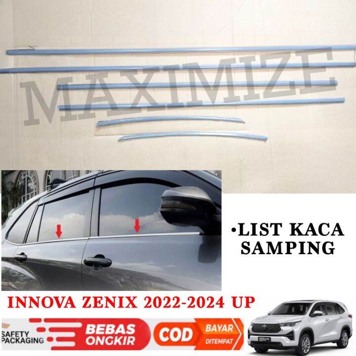 List Kaca Samping Innova Zenix 2022 2023 2024 Window Liner Stainless ...