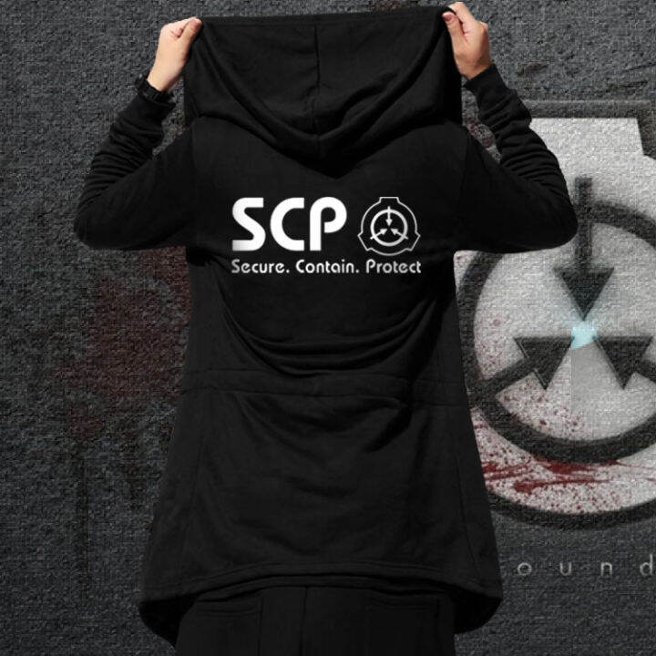 SCP Foundation Trench coat Men's and Women's Shelter Mid-Length Fleece ...