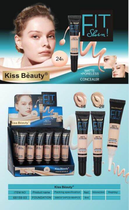 KISS BEAUTY FIT SKIN CONCEALER MATTE + PORELESS / CONCEALER KISS BEAUTY ...