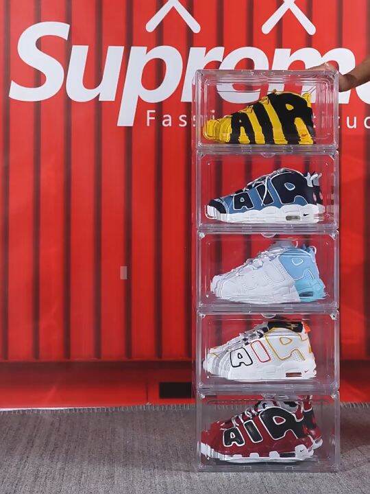 Acrylic shoe box Front Drop Side opening door Magnetic side drop shoe ...