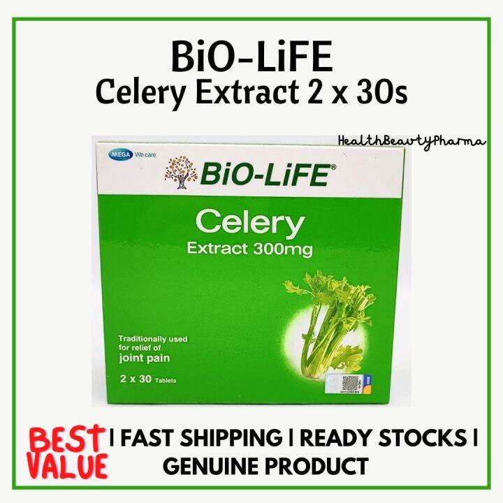 BiO-LiFE Celery Extract 300mg 2 x 30 tablets/ 2 x 100 tablets (For ...