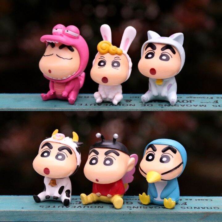 6 Pcs Crayon Shin Chan figure collection anime Cake Decoration Cake ...