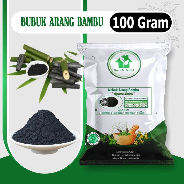 Serbuk arang bambu kemasan 100 gram | Lazada Indonesia