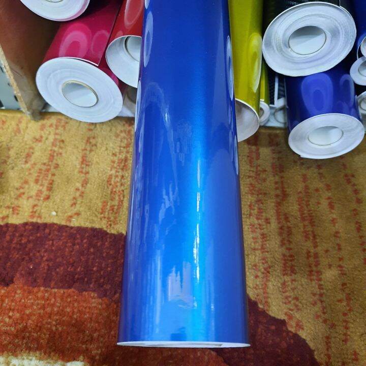 biru muda metalik metalic stiker skotlet biru muda candy lebar 45 cm ...