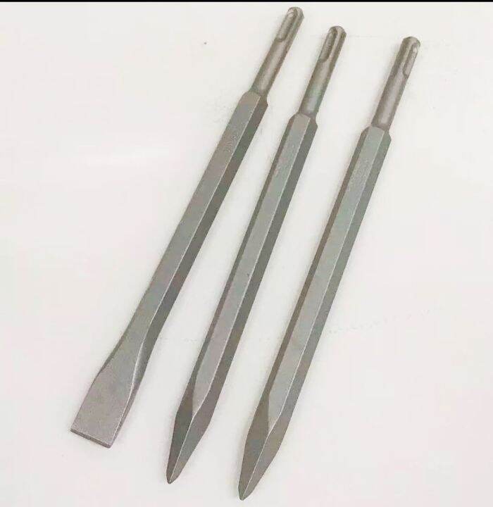 TOTAL 3pcs sds plus chisel set(2pcs Pointed TAC1511141+1pc Flat ...