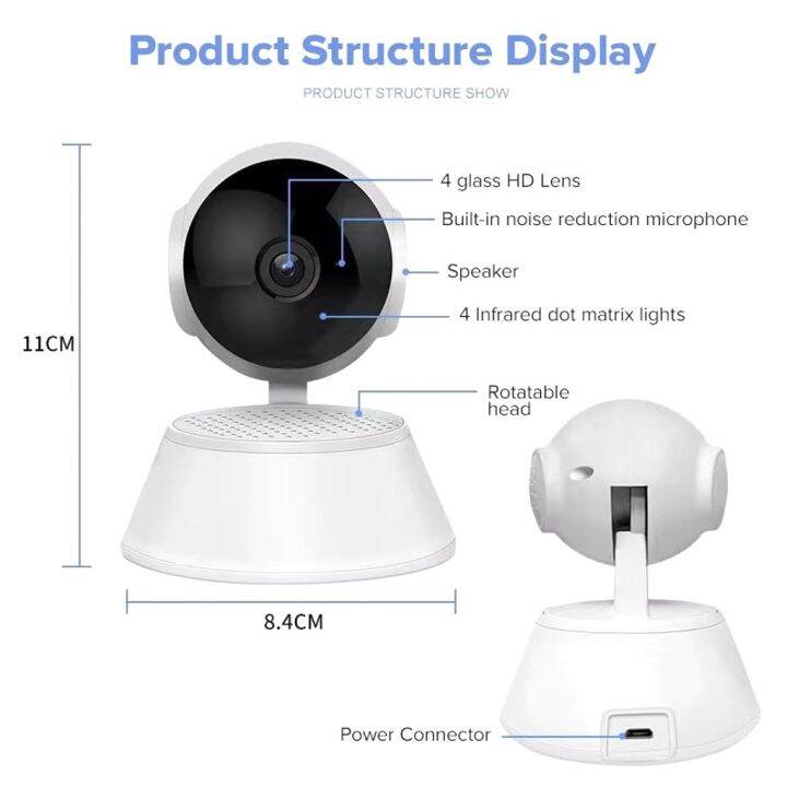 Q6Pro 1080P HD Home CCTV Night Vision Wireless Wifi Smart Security ...