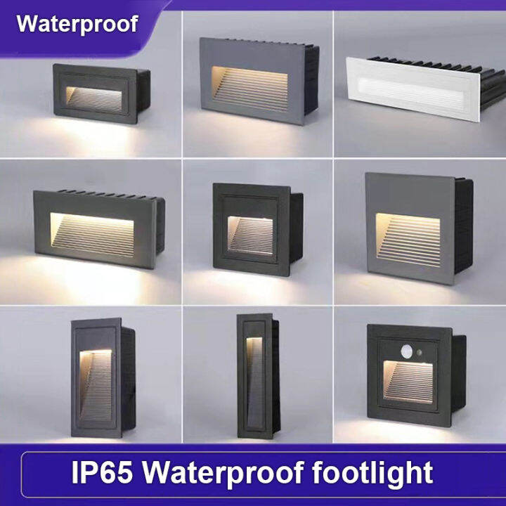Outdoor Waterproof IP65 footlight Lighting Recessed Wall Lamp LED ...