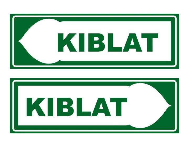 2pcs. PAKET STIKER SIGN arah KIBLAT KANAN KIRI PANAH.MUSHOLA MASJID ...
