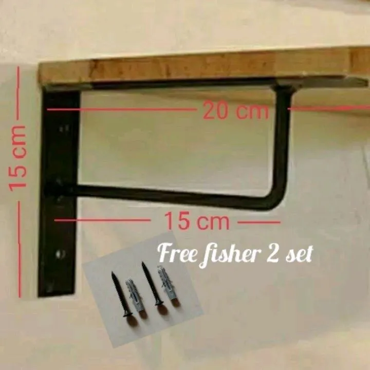 RAK BESI AMBALAN /PENYANGGA KAYU AMBALAN DINDING | Lazada Indonesia