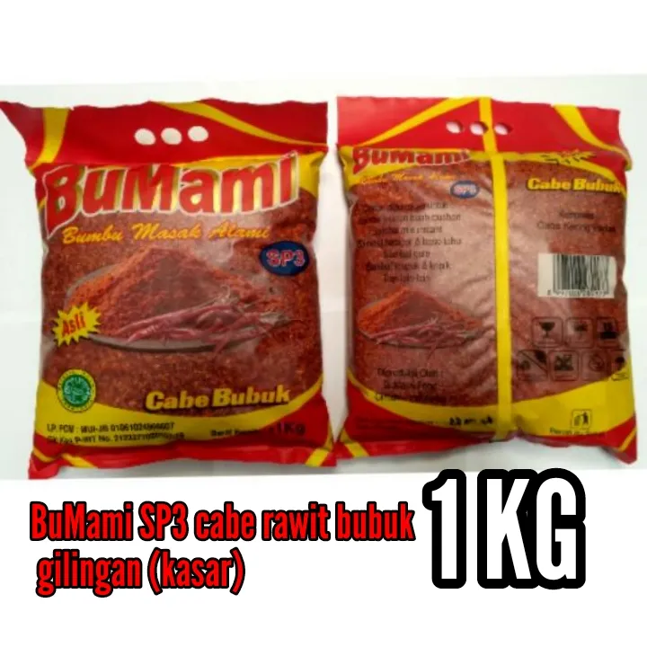 BuMami SP3 Cabe bubuk gilingan (kasar) 1 KG sangat pedas | Lazada Indonesia