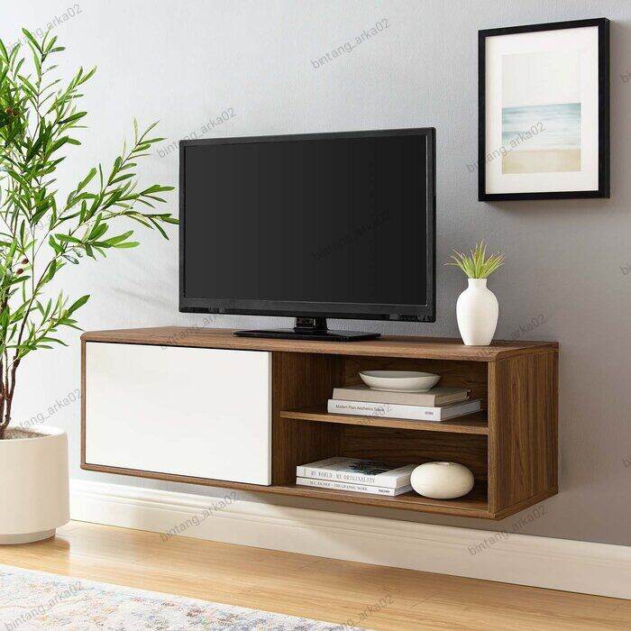 rak tv gantung melayang rak tv minimalis modern | Lazada Indonesia
