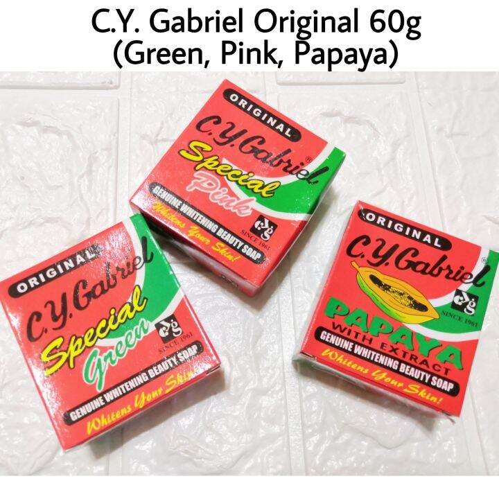 C.Y. Gabriel Whitening Soap Original 60g (Green, Pink, Papaya) for Skin ...