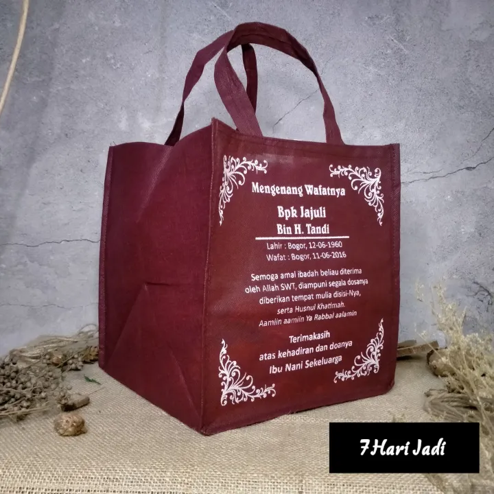 (50 pcs) Box 20*20 Tas Berkat Tas Hajatan Tas Haul Sablon Tas ...