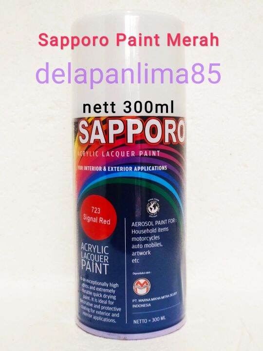 Sapporo Paint 723 Signal Red/ Merah / cat semprot / pylox / pylok ...