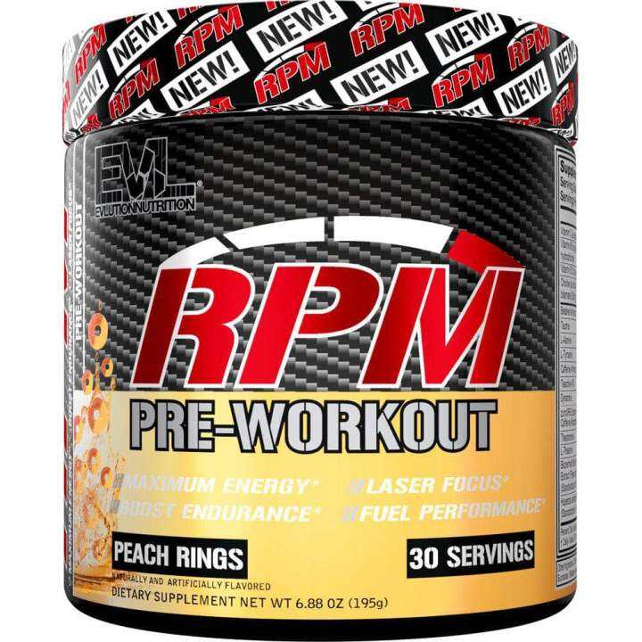 Evl Nutrition RPM Pre Workout, 30 servings(peach rings flavor) or 3 ...
