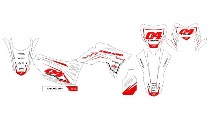 DECAL STIKER MOTOR CRF 150L MERAH PUTIH PAKAI PAPAN+ KEPALA ASLI ...